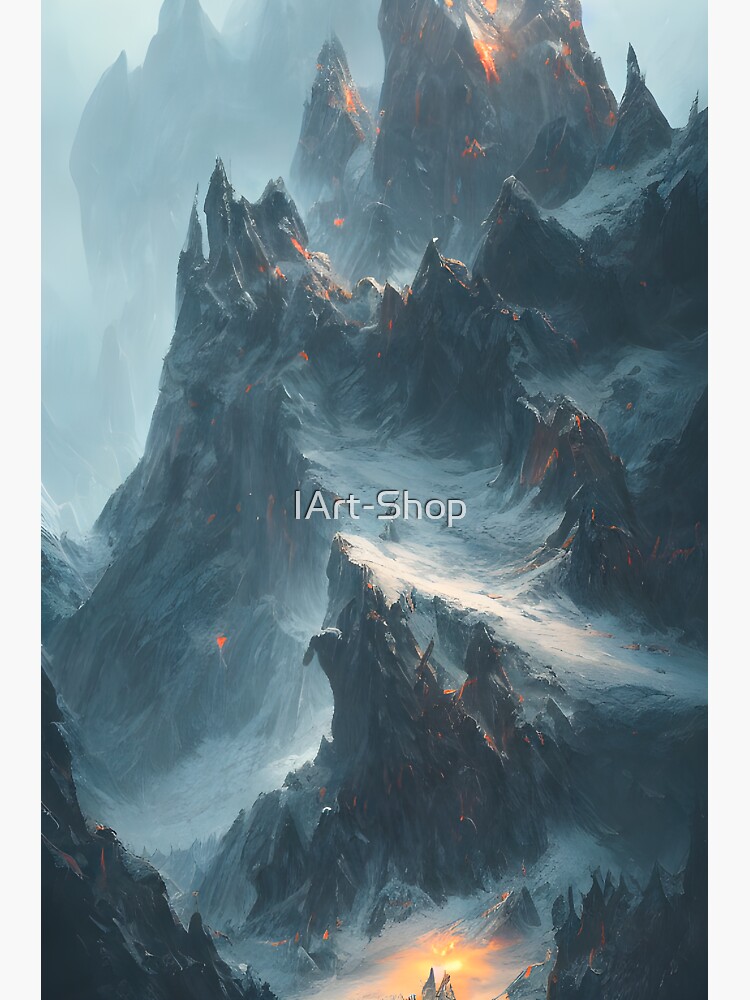 "Steep mountain, landscape, fantasy, conceptual art, digital art ...