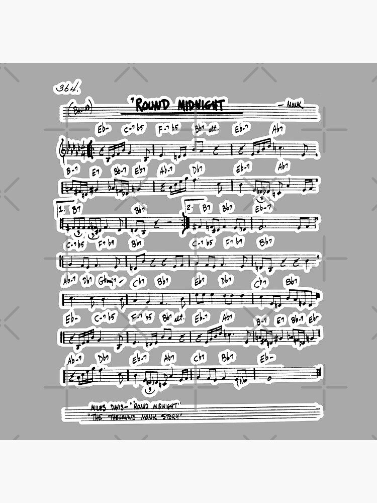 "Jazz Sheet Music - Round Midnight, Thelonious Monk Real Book of Jazz ...