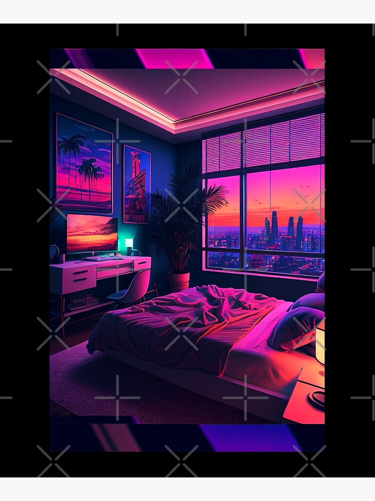 Aufgezogener Druck for Sale mit "Synthwave Dreams Retrowave Hotel ...