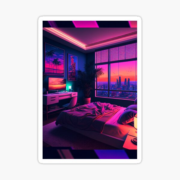 "Synthwave Dreams Retrowave Hotel Vaporwave Bedroom Lofi Living ...