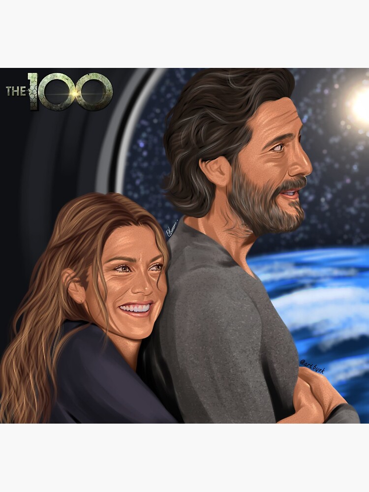 "Abby Griffin and Marcus Kane - The 100 - fanart" Sticker for Sale by ...