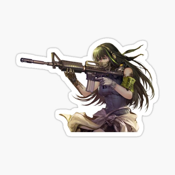 "Anime Girl Gun" Sticker for Sale by kittiescuties | Redbubble