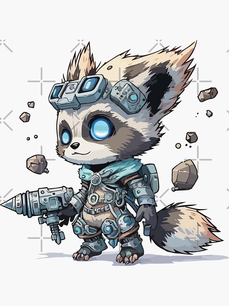 "Cute Robot Raccoon" Sticker for Sale by AI-Invention | Redbubble