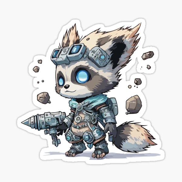 "Cute Robot Raccoon" Sticker for Sale by AI-Invention | Redbubble