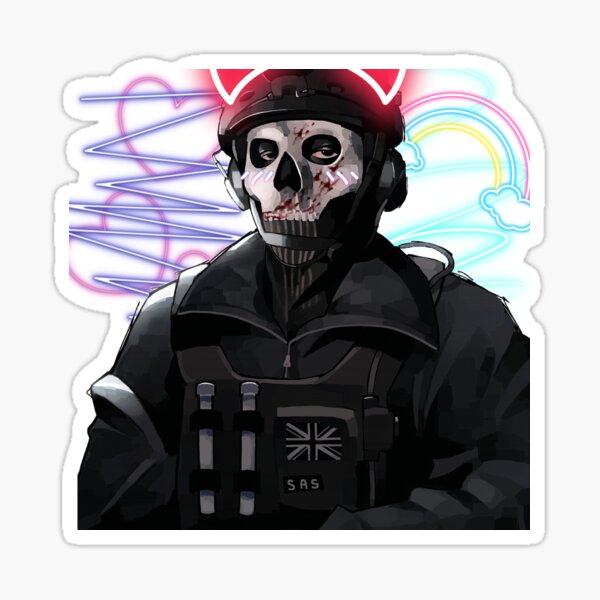 "Simon Ghost Riley neon" Sticker for Sale by TheDudeFrame | Redbubble