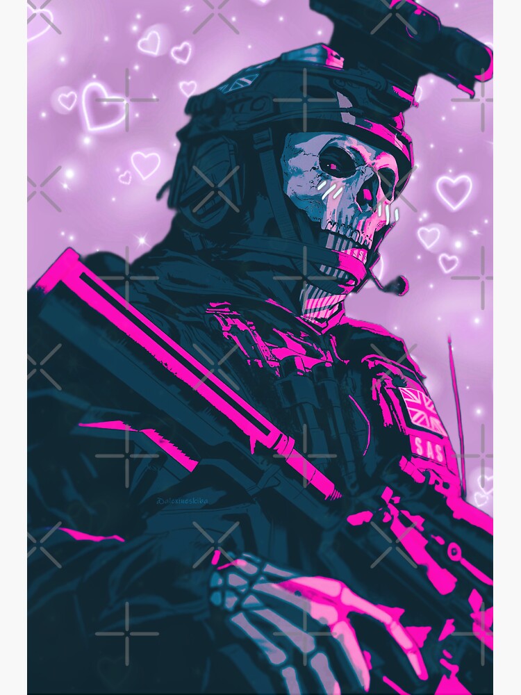 "Simon Ghost Riley pink" Sticker for Sale by TheDudeFrame | Redbubble