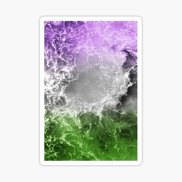 "Hidden Genderqueer flag Ocean Waves Subtle" Sticker for Sale by ...