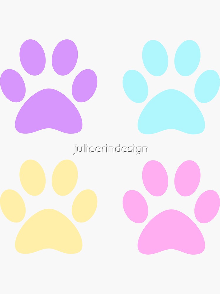 "Cute Pastel Paw Print Pattern Black" Sticker for Sale by ...