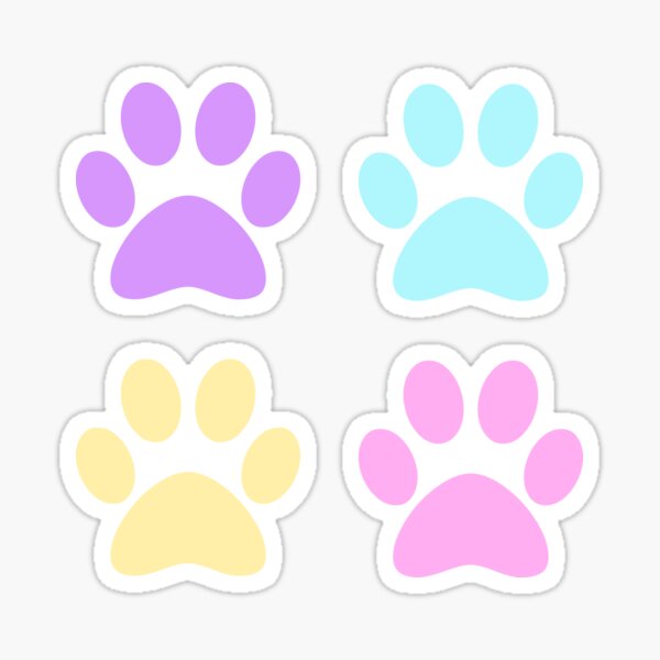 "Cute Pastel Paw Print Pattern Black" Sticker for Sale by ...