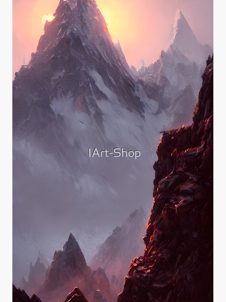 "Steep mountain, landscape, fantasy, conceptual art, digital art ...