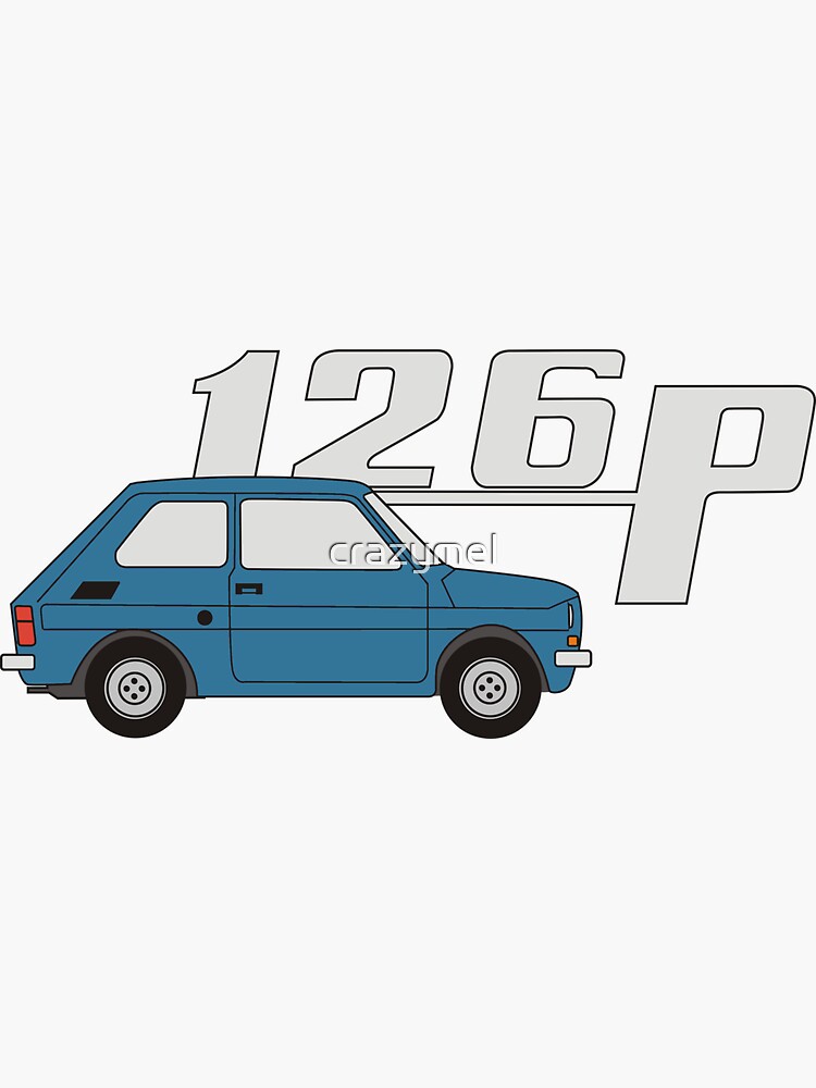 "Blue Fiat 126p" Sticker for Sale by crazymel | Redbubble