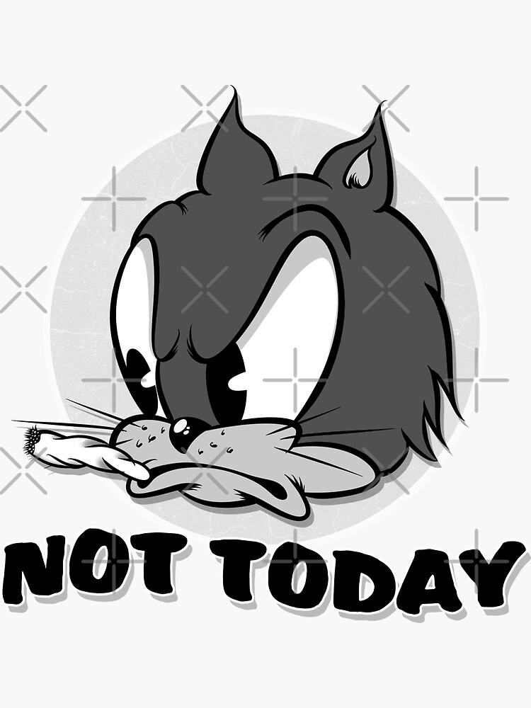 "Not Today! Retro Bad Ass Cat" Sticker for Sale by DopeRetroSwag ...