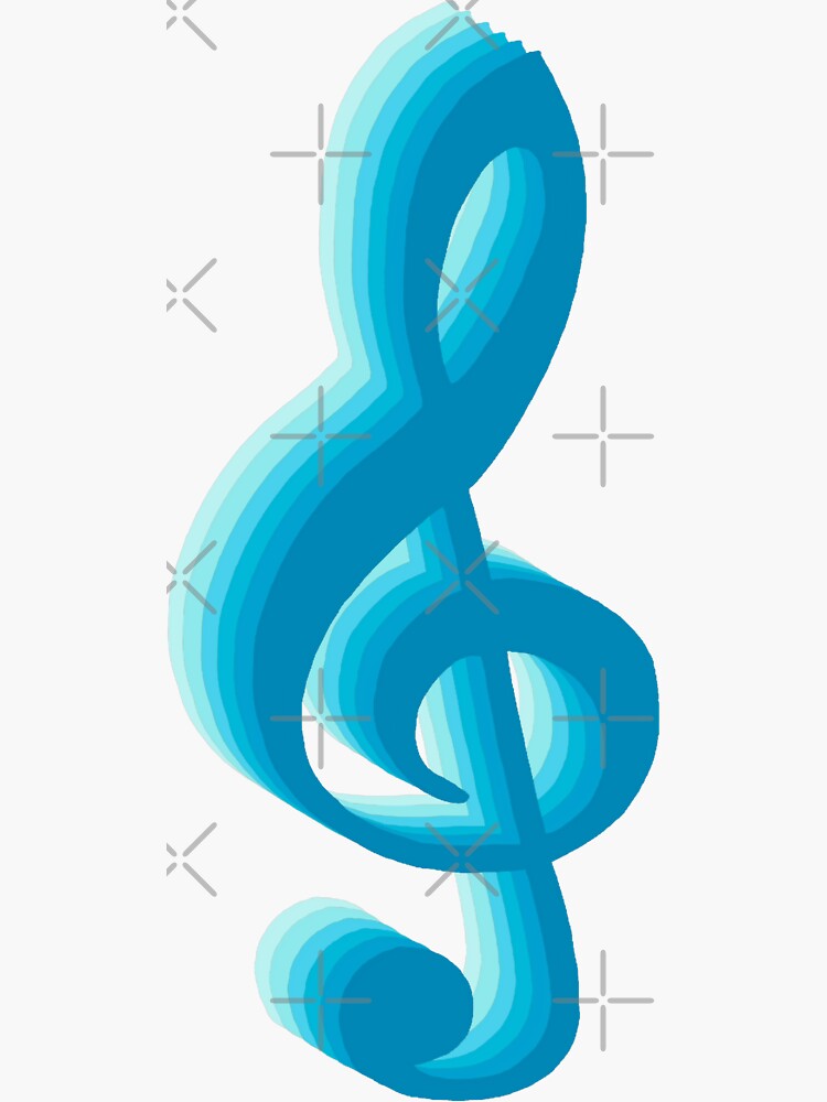 "Treble clef Blue | Shades of music" Sticker for Sale by ssiirreennss ...