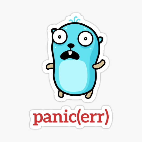 "golang gopher panic" Sticker for Sale by leesander | Redbubble