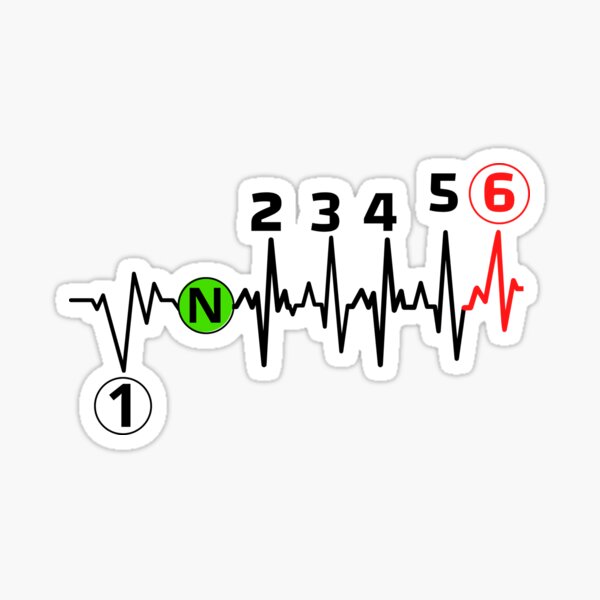 "Motorbike heartbeat 1n23456" Sticker for Sale by One-Te | Redbubble