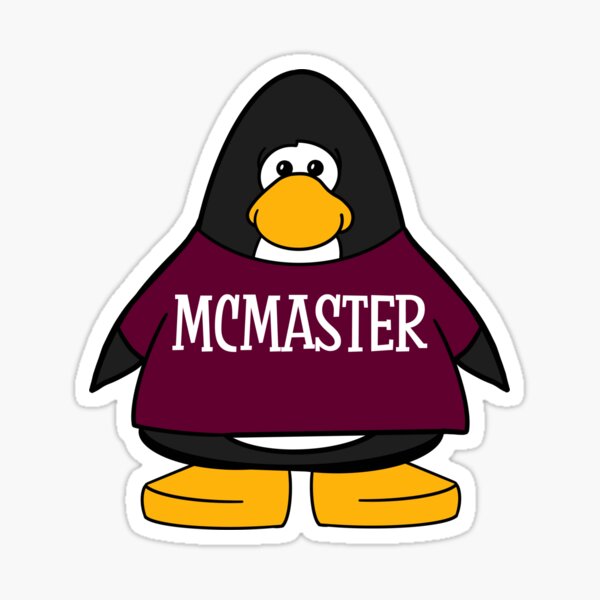 "McMaster White and Maroon Penguin " Sticker for Sale by ...