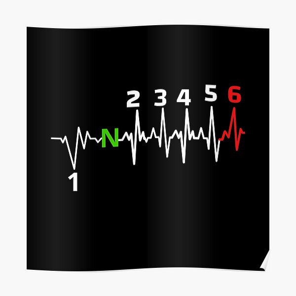 "Motorbike heartbeat 1n23456" Poster for Sale by One-Te | Redbubble