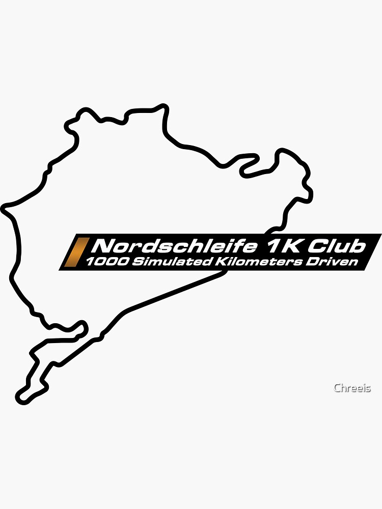 "Sim Racing Nordschleife 1K Club" Sticker for Sale by Chreeis | Redbubble