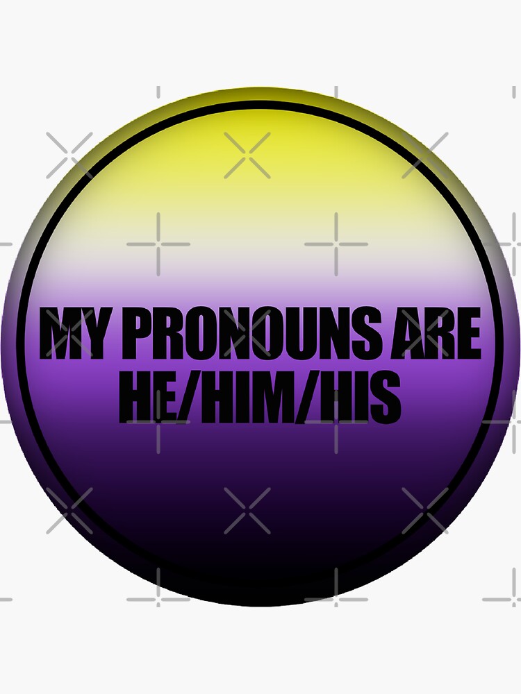 "He/Him/His Pronouns" Sticker for Sale by krismfischer | Redbubble