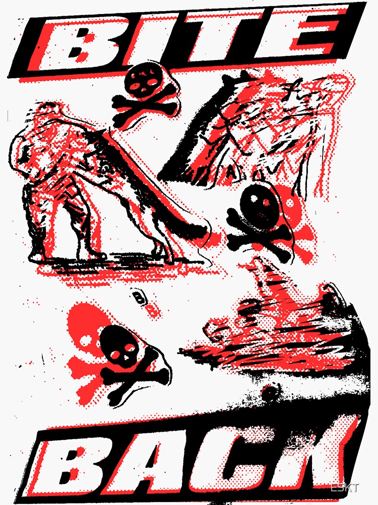 "Bite Back" Sticker for Sale by ESKT | Redbubble