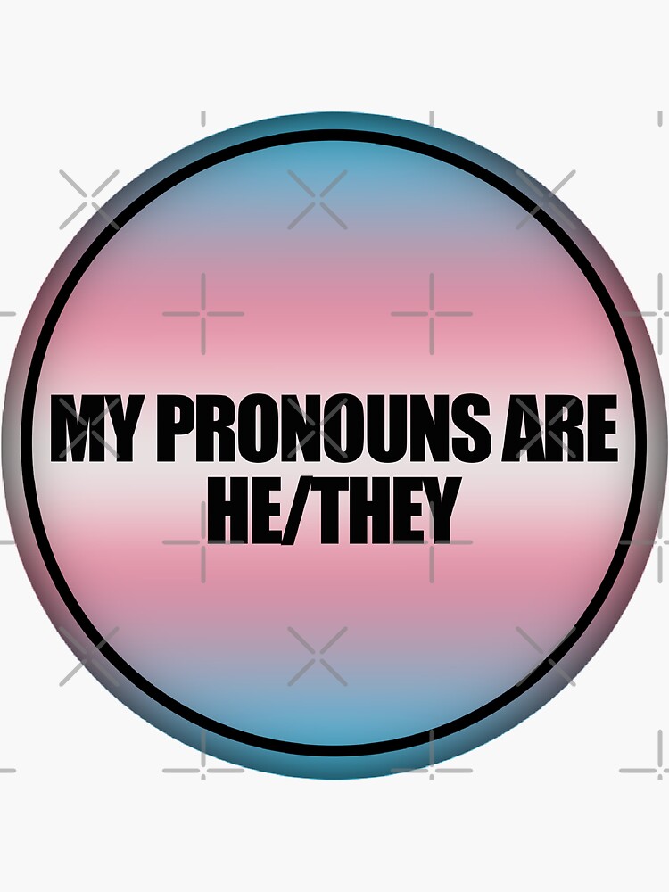 "He/They Pronouns" Sticker for Sale by krismfischer | Redbubble