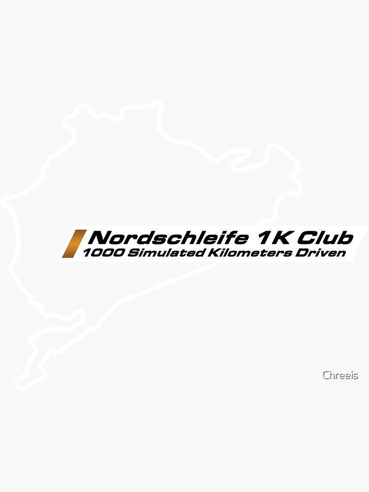 "Sim Racing Nordschleife 1K Club (White)" Sticker for Sale by Chreeis ...