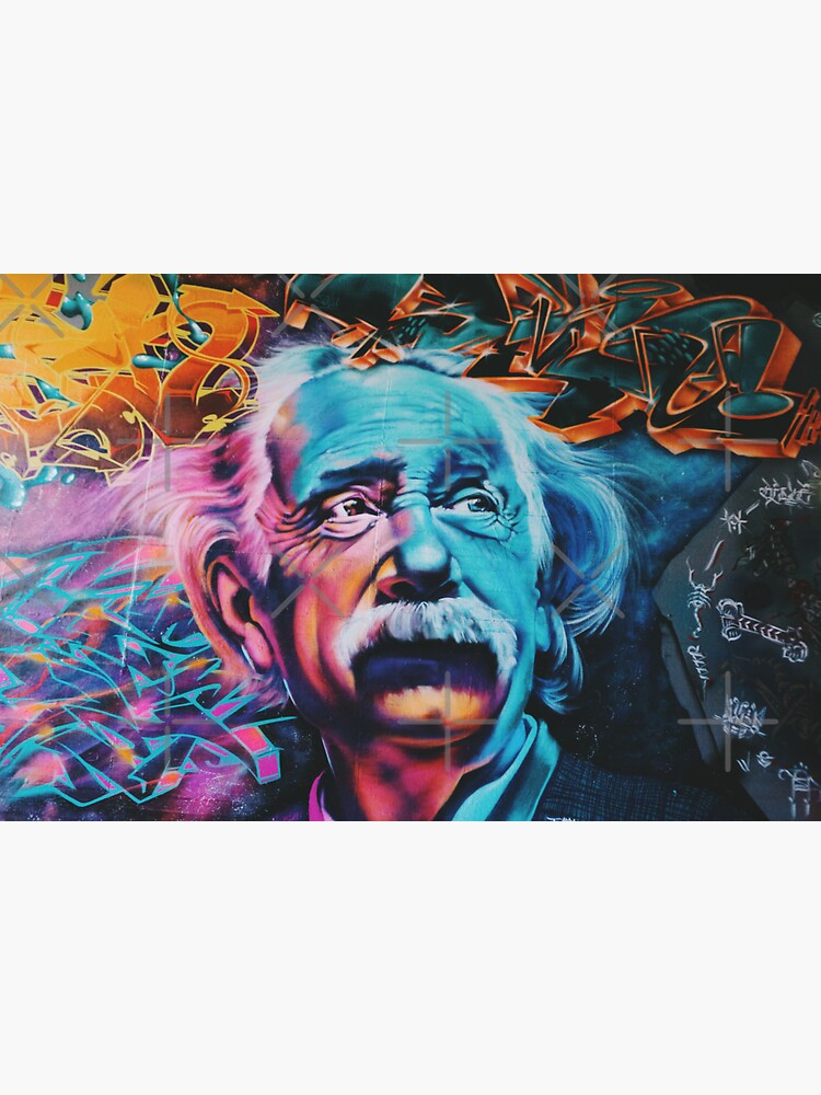 "Einstein Street Art Mural, " Sticker for Sale by SickArtClothing ...