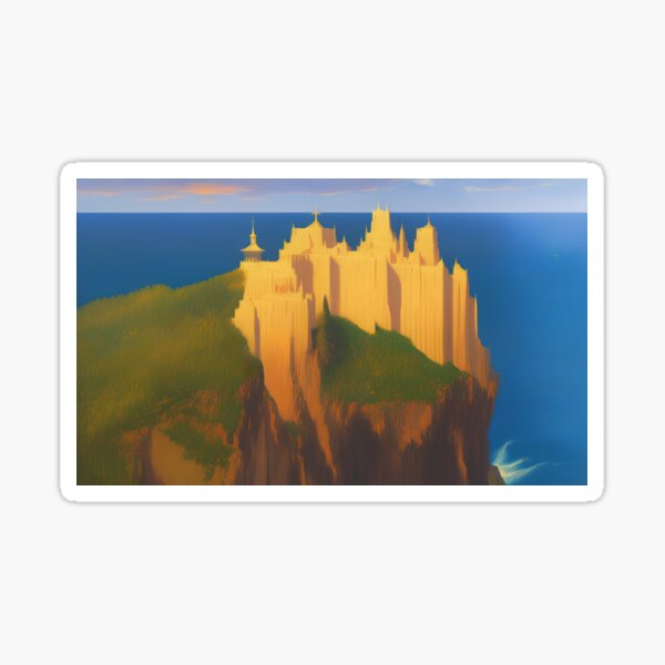 "ocean side castle, by the cliff" Sticker for Sale by stillCreek ...