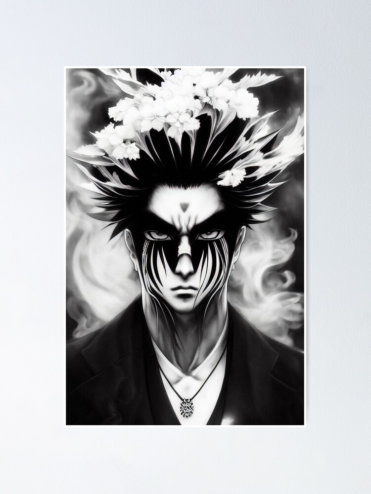 "Black and white angry yakuza anime hero" Poster for Sale by Karmanto ...