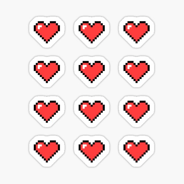 "8bit Video Game Pixel Heart Sticker Pack" Sticker for Sale by ...