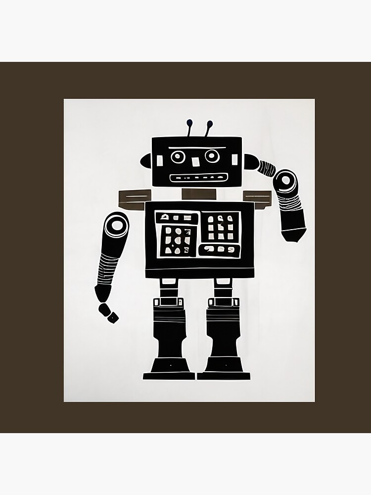 "AI-generated robot ink drawing" Sticker for Sale by AIDrawsItself ...
