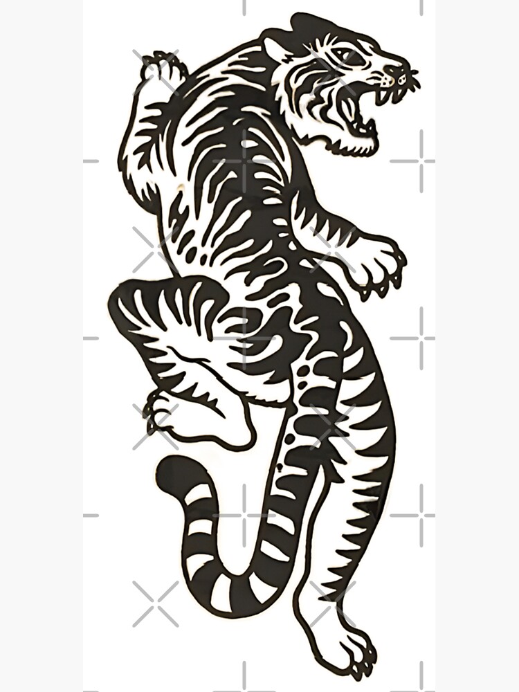"Old school tattoo style tiger " Sticker for Sale by Corinne13Alexa ...