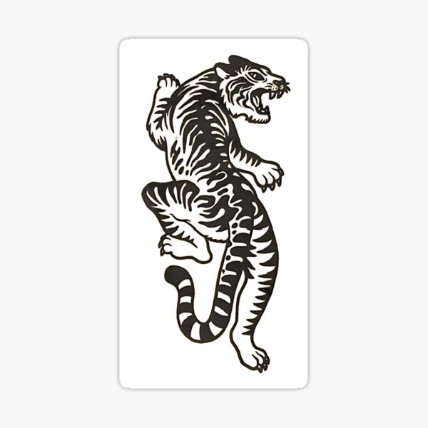 "Old school tattoo style tiger " Sticker for Sale by Corinne13Alexa ...