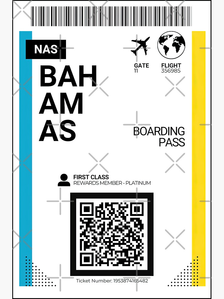 "NAS, Bahamas, The Bahamas - Flight Boarding Pass Travel Ticket ...