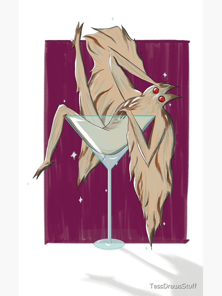 "Pin Up Mothman" Canvas Print by TessDrawsStuff | Redbubble