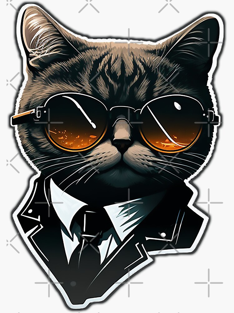 "Business Cat - Black Suit" Sticker for Sale by ShrimpSticks | Redbubble
