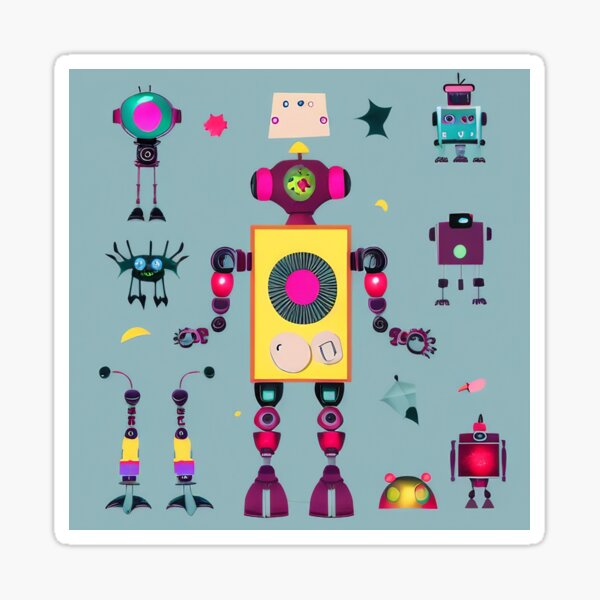 "AI-generated modern bat-like silly nonsense robots" Sticker for Sale ...