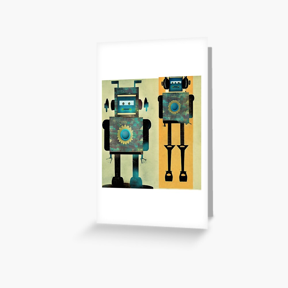 "AI-generated tall and short robots" Greeting Card for Sale by ...
