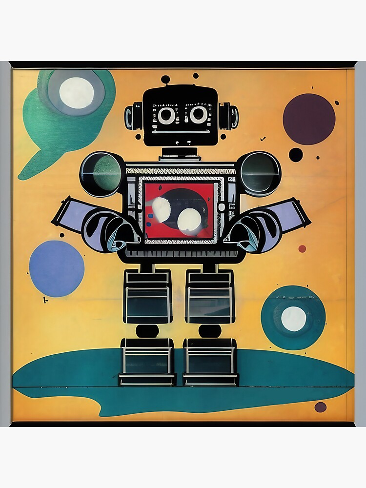 "AI-generated Soviet Union-style collage cartoon robot" Sticker for ...