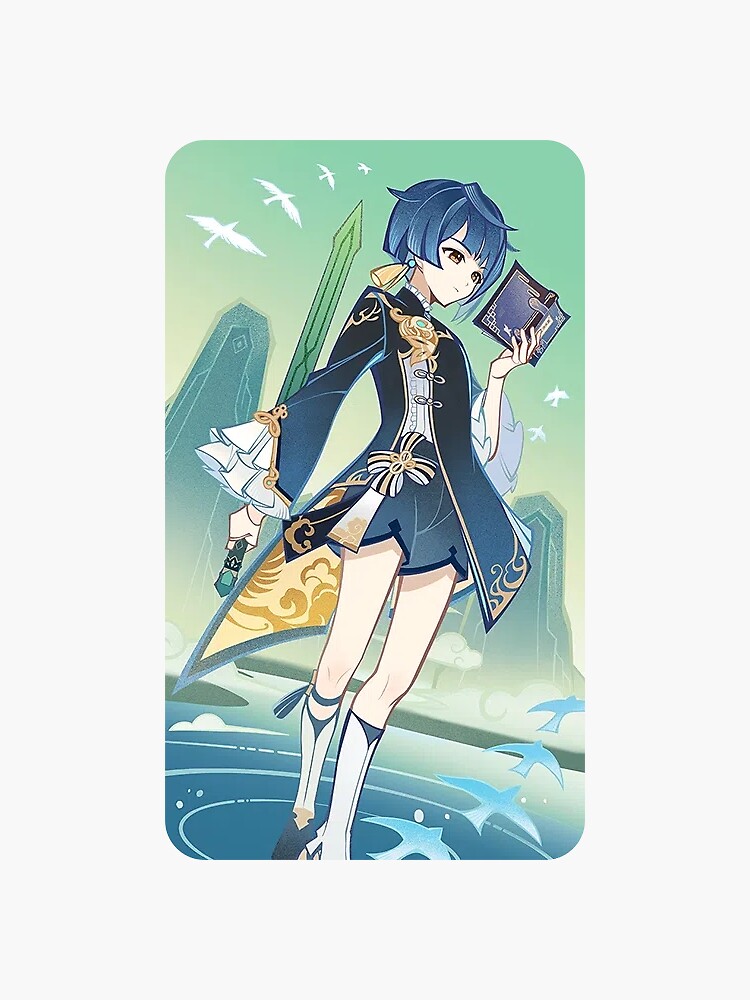 "Genshin Impact TCG | Xingqiu" Sticker for Sale by MonaMegistus | Redbubble