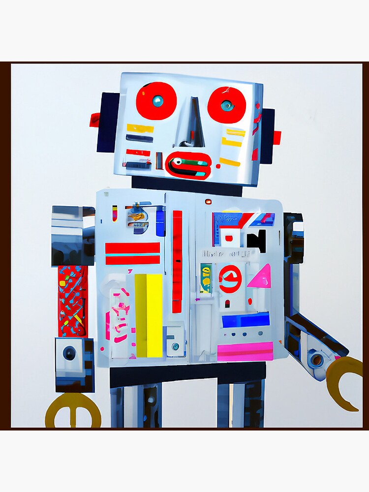 "AI-generated shiny metal robot with quizzical look on its face" Art ...