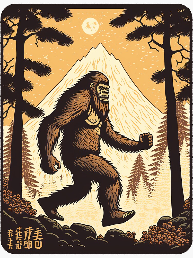 "Bigfoot sighting in Japan!" Sticker for Sale by BoldTees | Redbubble