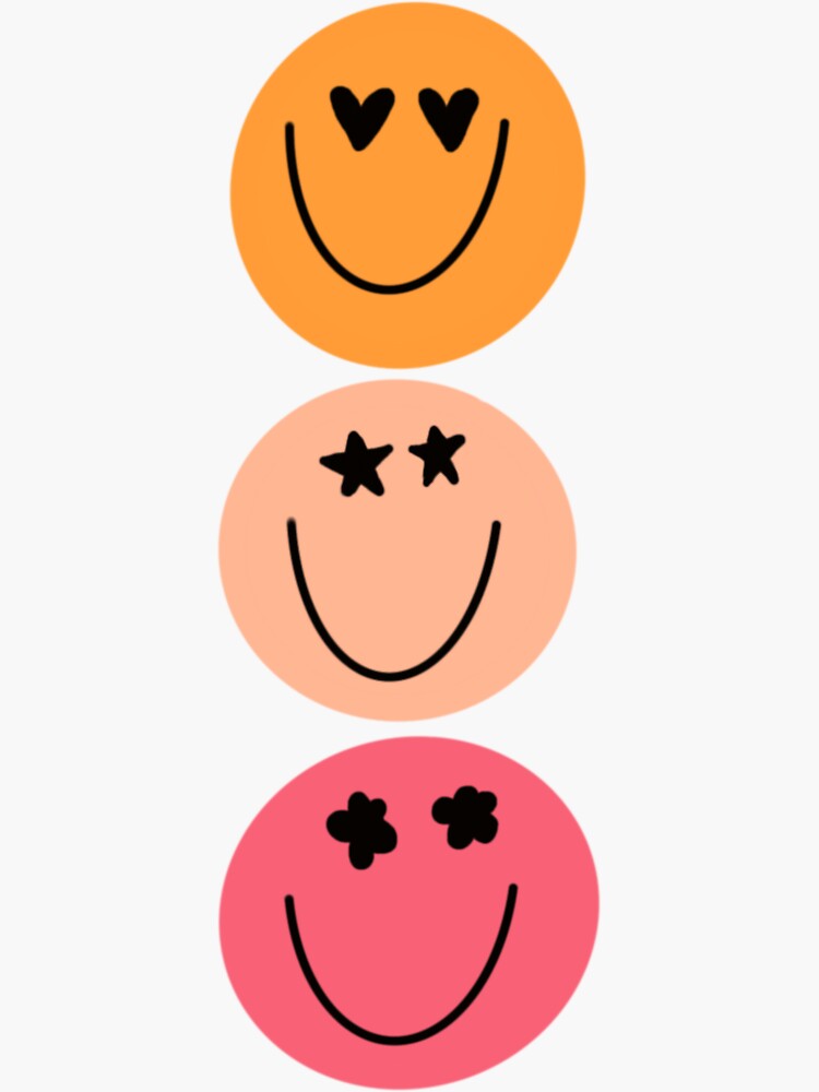 "Smiley Face Stack Print" Sticker for Sale by kendallaikens | Redbubble
