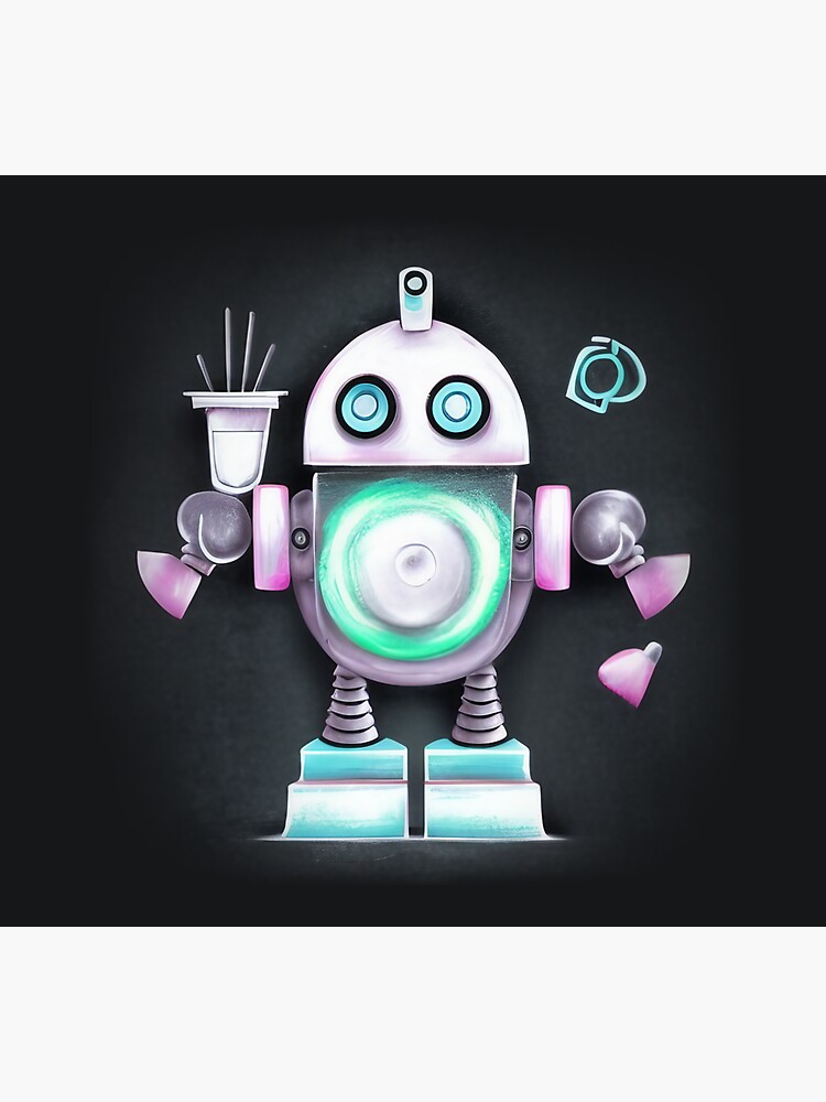 "AI-generated pink and green neon cotton candy robot" Sticker for Sale ...