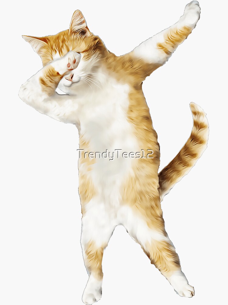 "Dabbing Cat Kitten Funny Dab Tee Cool Dance Kitty " Sticker for Sale ...