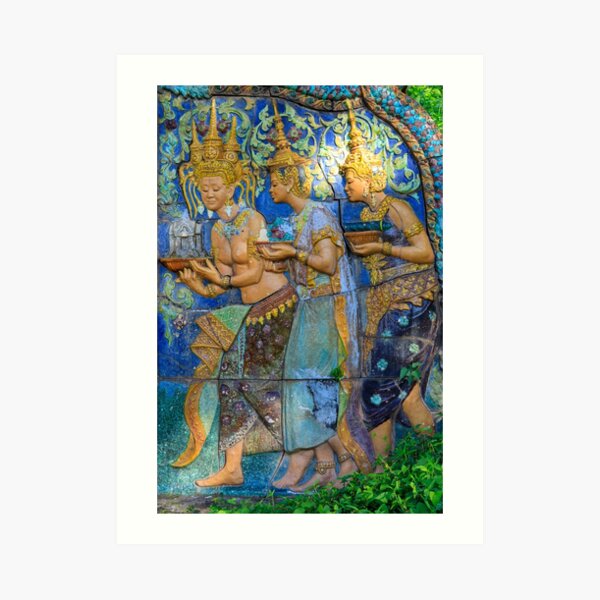 "Wat Phnom Khmer Temple Phnom Penh Cambodia " Art Print for Sale by ...
