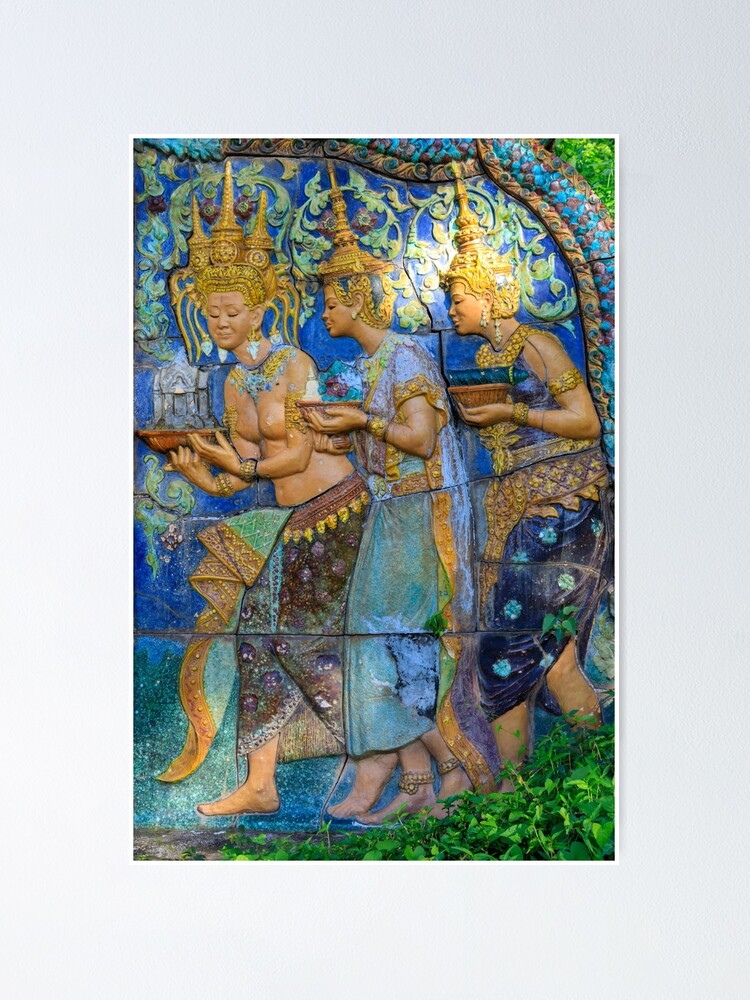 "Wat Phnom Khmer Temple Phnom Penh Cambodia " Poster for Sale by ...