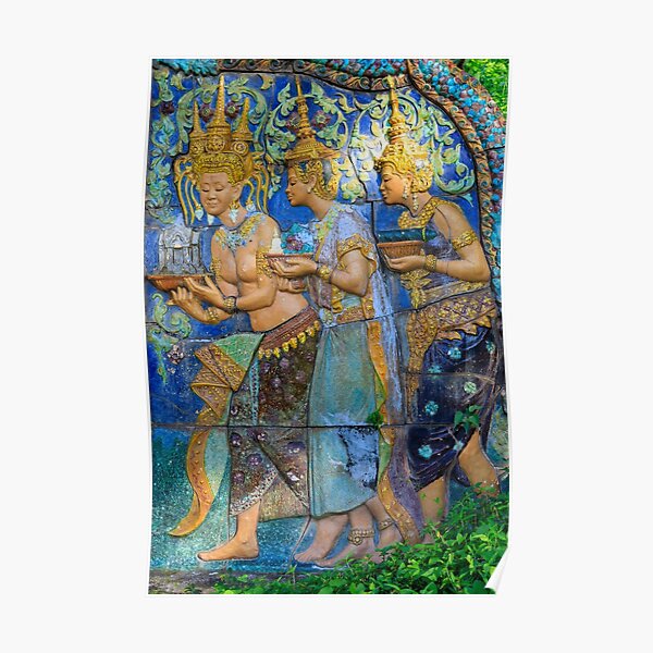 "Wat Phnom Khmer Temple Phnom Penh Cambodia " Poster for Sale by ...