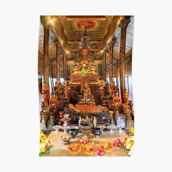 "Wat Phnom Khmer Temple Phnom Penh Cambodia " Poster for Sale by ...