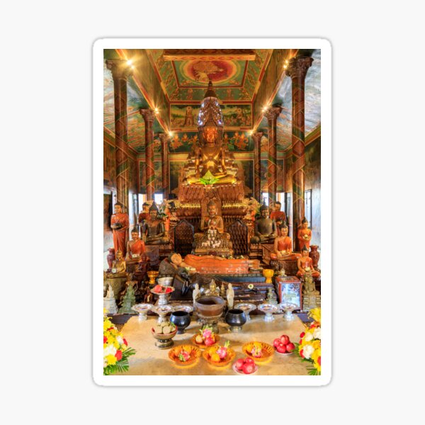 "Wat Phnom Khmer Temple Phnom Penh Cambodia " Sticker for Sale by ...
